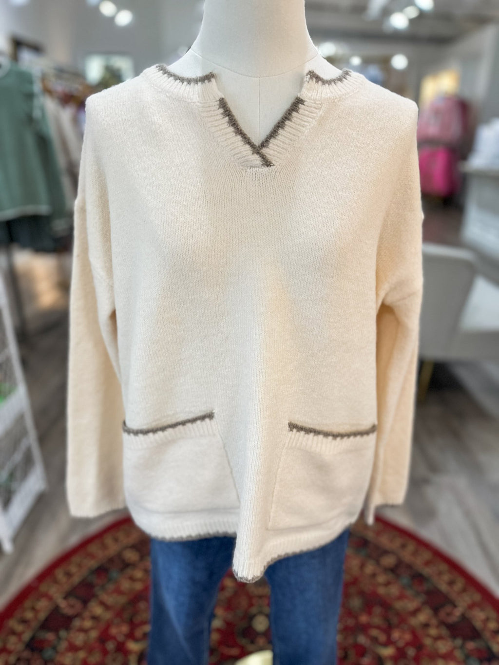 Oatmeal Frosted Edge Sweater – Everyday EDEN Boutique & Gifts