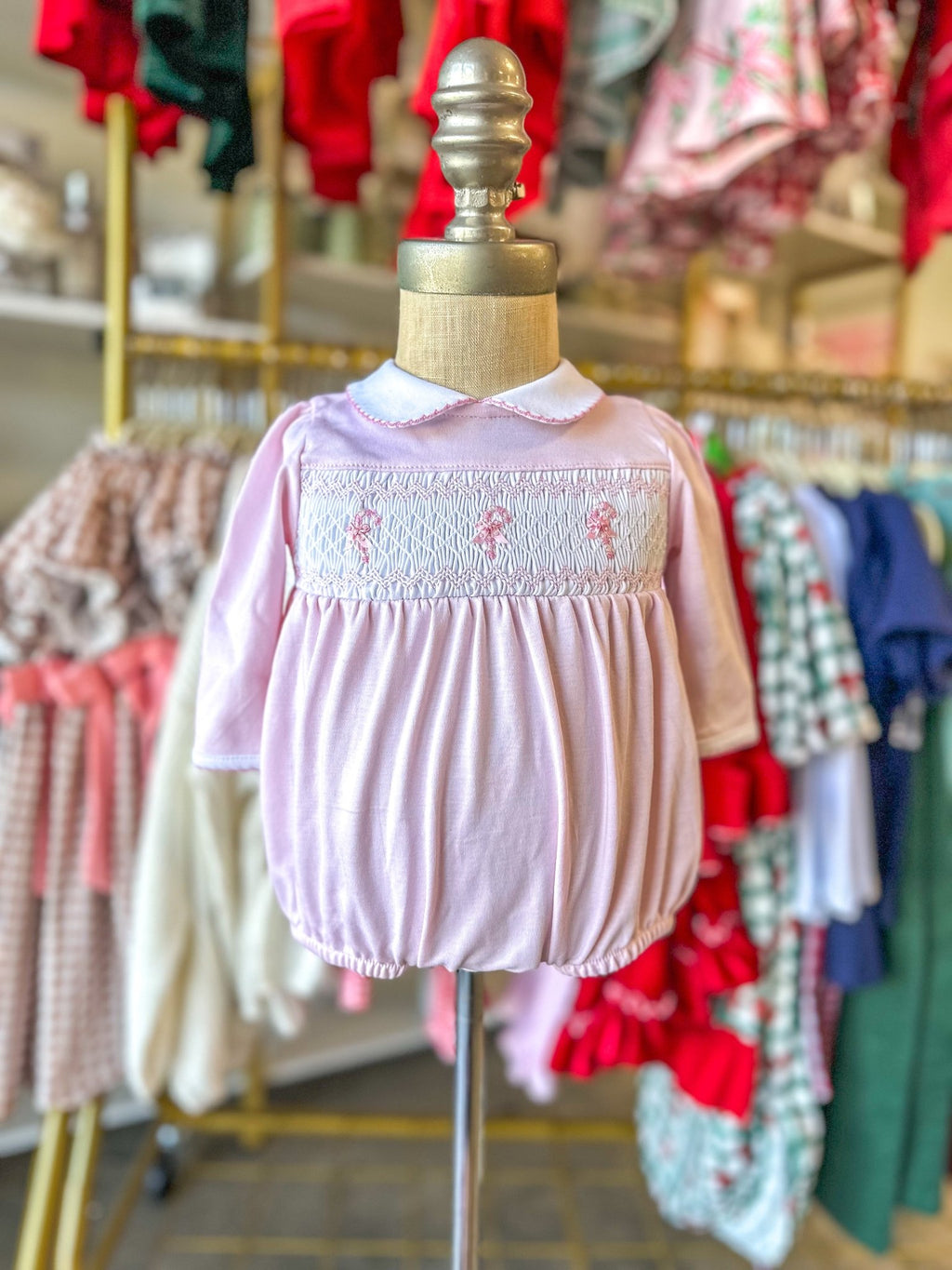 Sweet Peppermint Smocked Bubble – Everyday EDEN Boutique & Gifts
